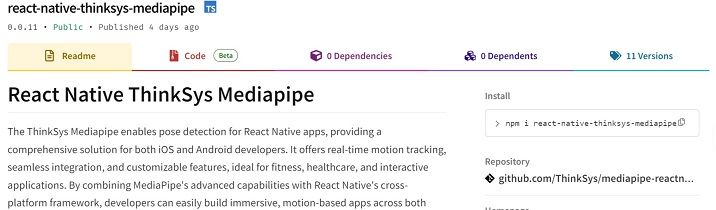 ThinkSys MediaPipe Package for React Native: iOS and Android
